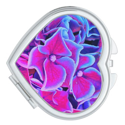 Violet Floral Heart Purse Compact Mirror | Zazzle