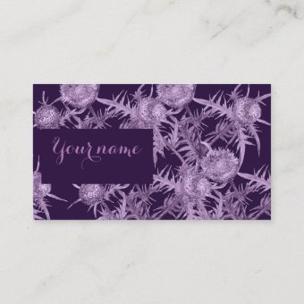 violet flower pattern business card | Zazzle