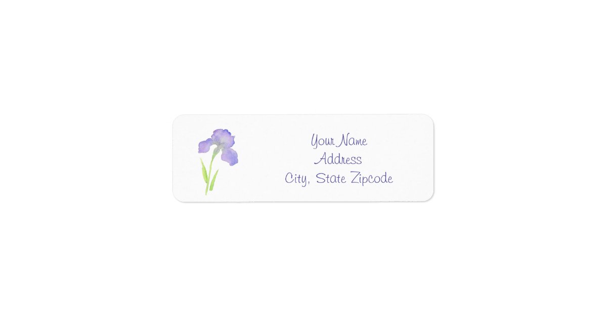 Violet Iris Label | Zazzle