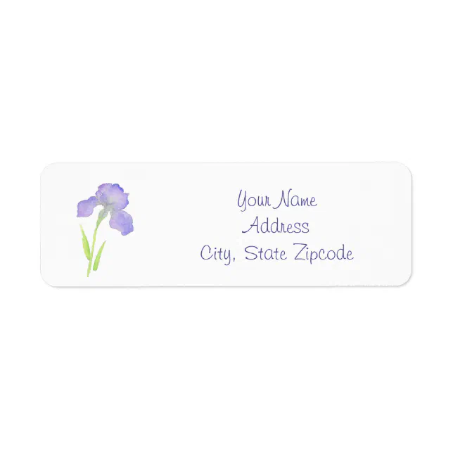 Violet Iris Label | Zazzle
