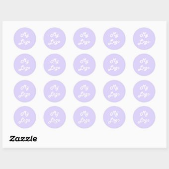 Violet lavender image business logo classic round sticker | Zazzle
