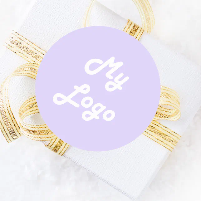 Violet lavender image business logo classic round sticker | Zazzle