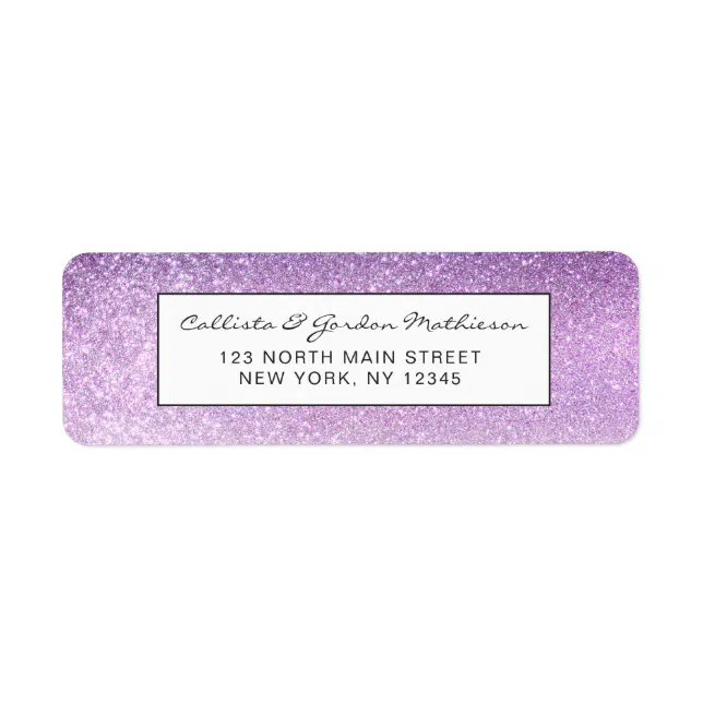 Violet Lilac Pastel Purple Triple Glitter Ombre Label | Zazzle