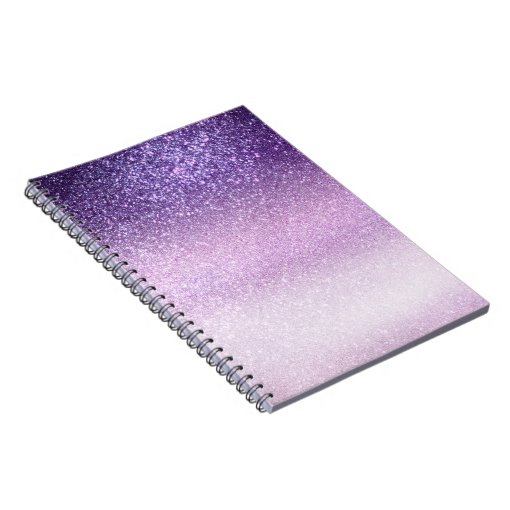Violet Lilac Pastel Purple Triple Glitter Ombre Notebook | Zazzle
