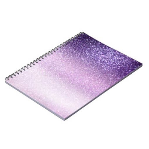 Violet Lilac Pastel Purple Triple Glitter Ombre Notebook | Zazzle
