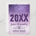 Violet Lilac Purple Triple Glitter Graduation Invitation | Zazzle