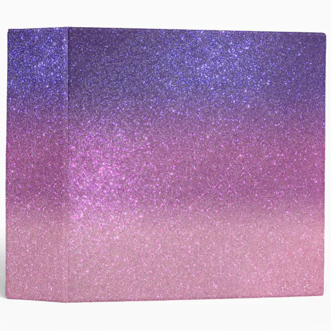 Violet Princess Blush Pink Triple Glitter 3 Ring Binder | Zazzle
