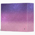 Violet Princess Blush Pink Triple Glitter 3 Ring Binder | Zazzle