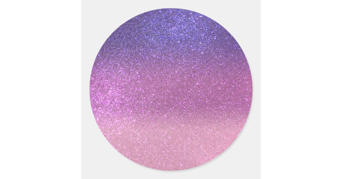Violet Princess Blush Pink Triple Glitter Classic Round Sticker | Zazzle