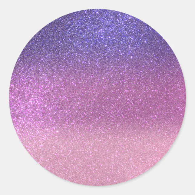 Violet Princess Blush Pink Triple Glitter Classic Round Sticker | Zazzle