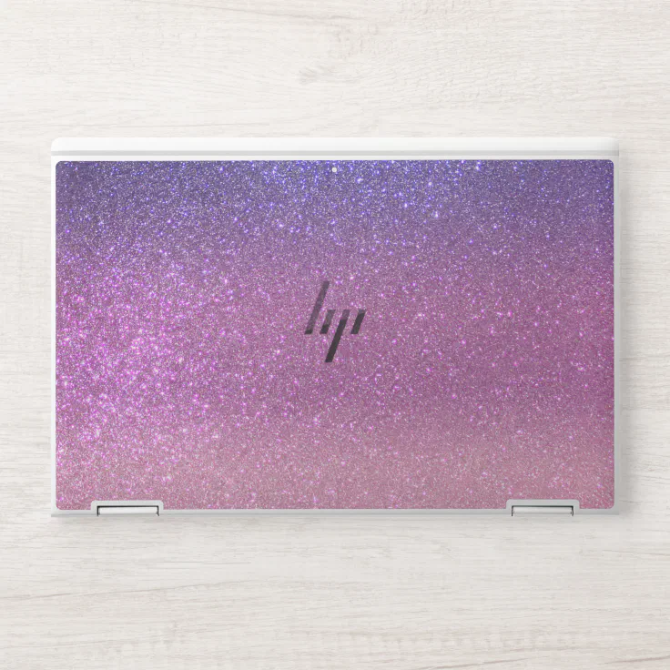 Violet Princess Blush Pink Triple Glitter HP Laptop Skin | Zazzle