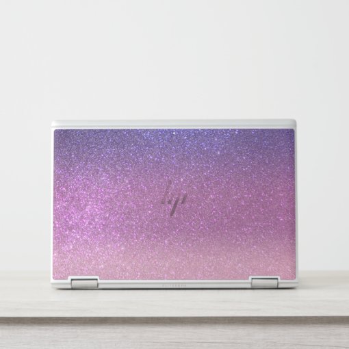 Violet Princess Blush Pink Triple Glitter HP Laptop Skin | Zazzle