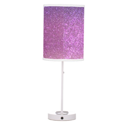 Violet Princess Blush Pink Triple Glitter Ombre Table Lamp | Zazzle