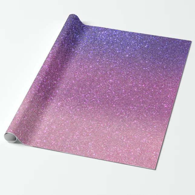 Violet Princess Blush Pink Triple Glitter Ombre Wrapping Paper | Zazzle