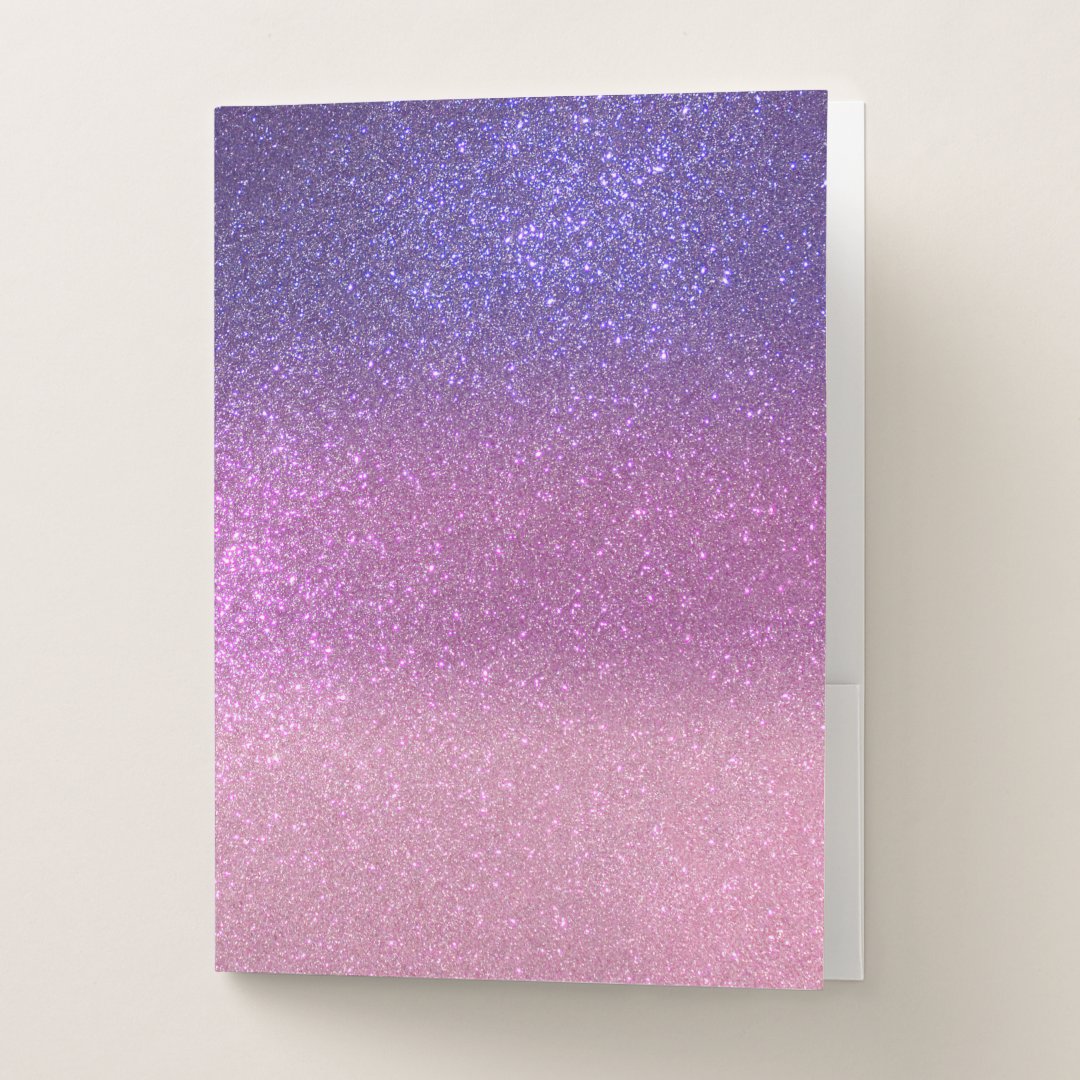 Violet Princess Blush Pink Triple Glitter Pocket Folder | Zazzle