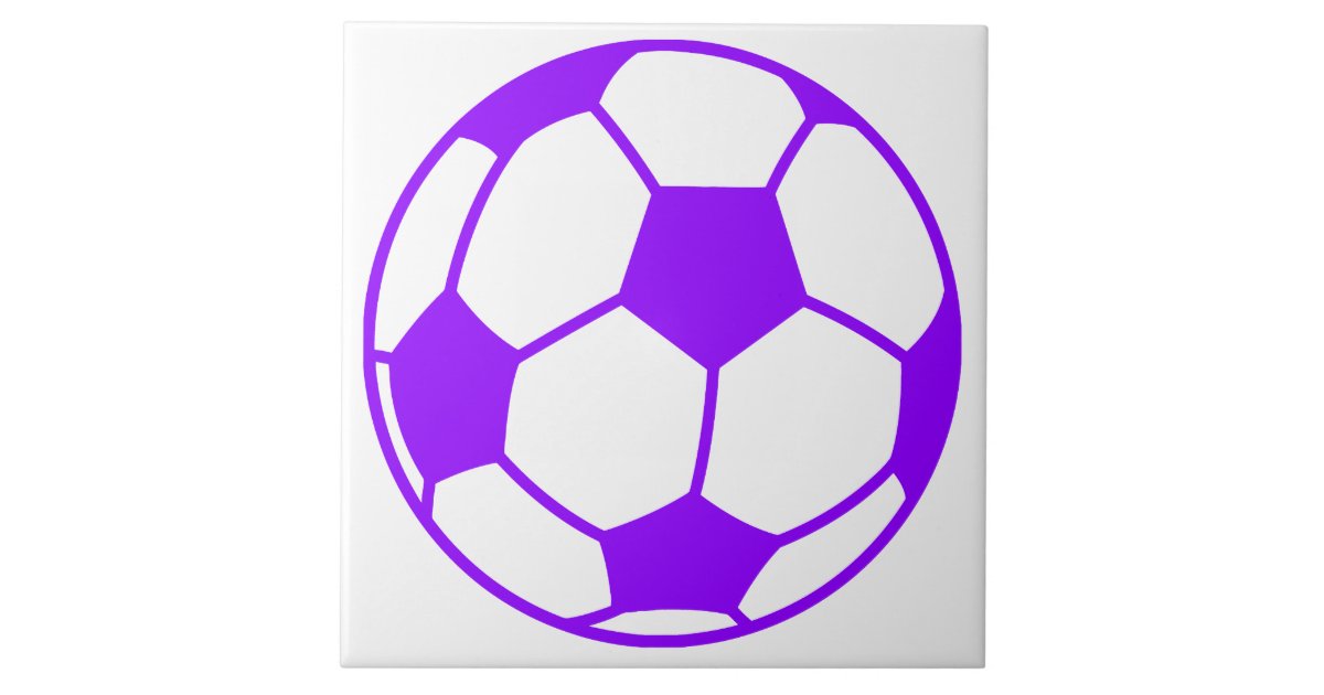Violet Purple Soccer Ball Ceramic Tile | Zazzle