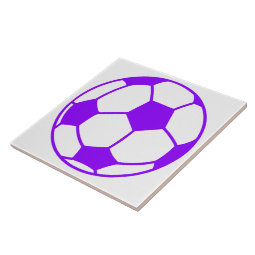 Violet Purple Soccer Ball Ceramic Tile | Zazzle