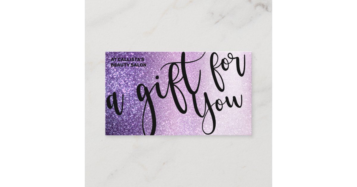 Violet Purple Triple Glitter Gift Certificate | Zazzle