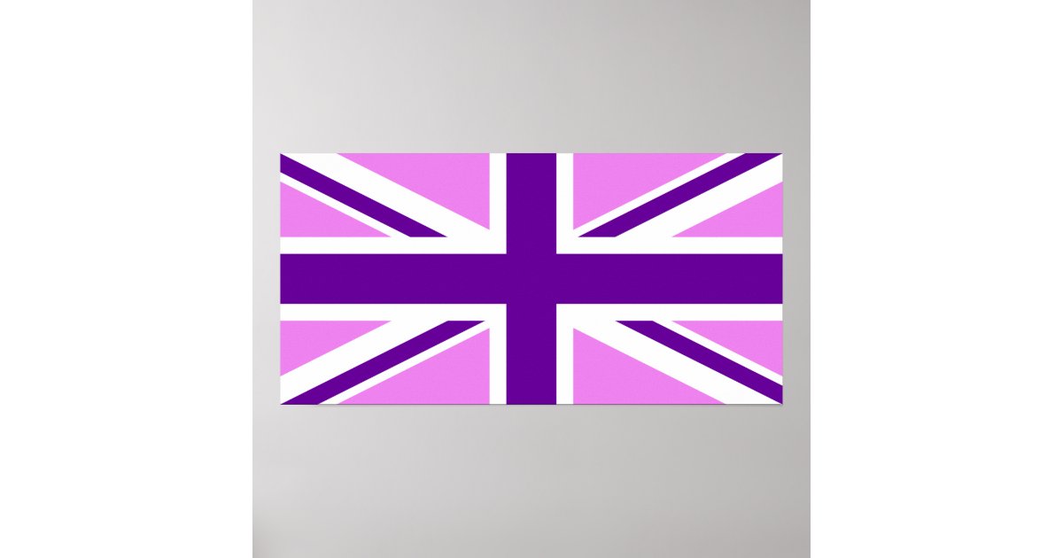 Violet Purple Union Jack Poster | Zazzle