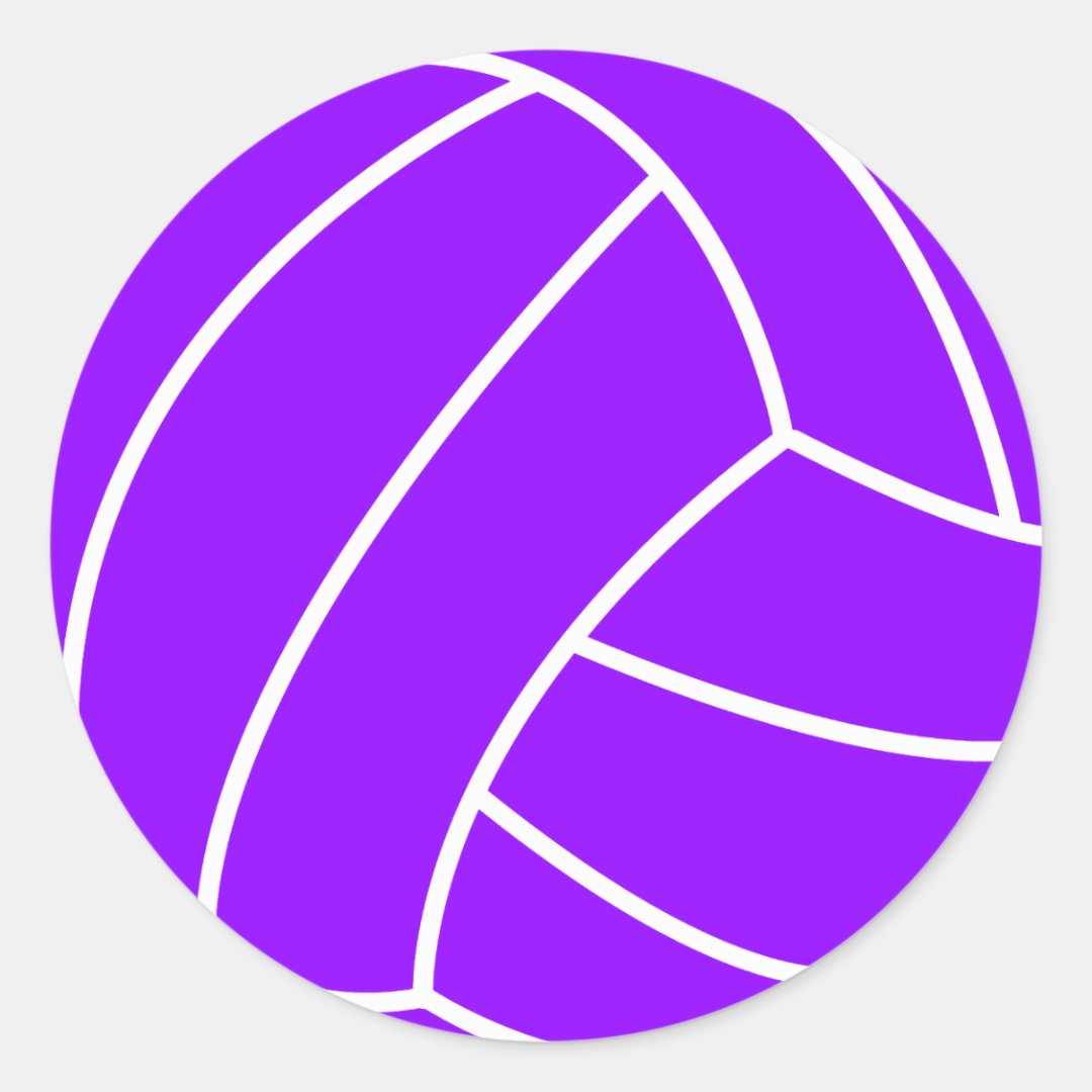 Violet Purple Volleyball Classic Round Sticker | Zazzle