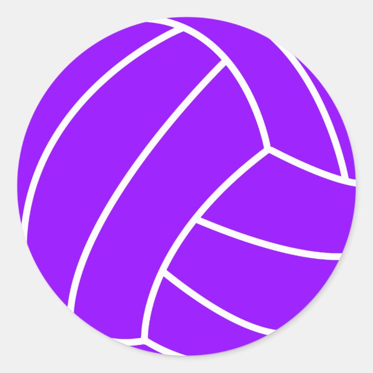 Violet Purple Volleyball Classic Round Sticker | Zazzle