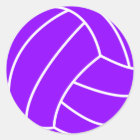 Purple and White Volleyball Classic Round Sticker | Zazzle.com