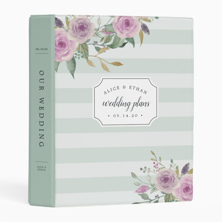 Violet & Sage Wedding Mini Binder | Zazzle