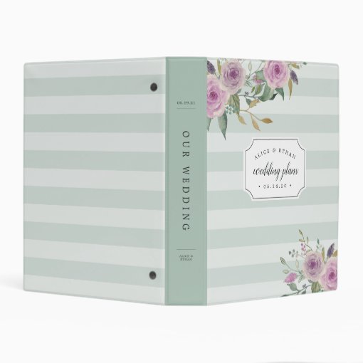 Violet & Sage Wedding Mini Binder | Zazzle