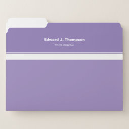 Violet Simple Professional Borders I v2 File Folder | Zazzle