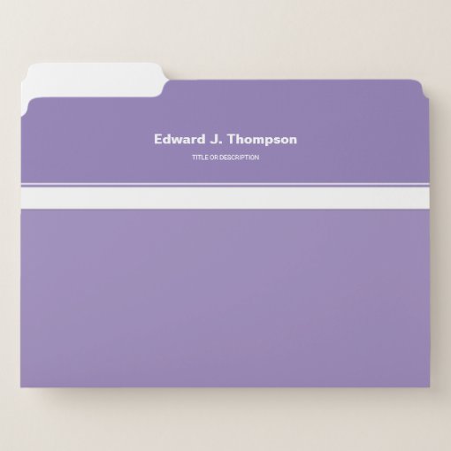 Violet Simple Professional Borders I v2 File Folder | Zazzle