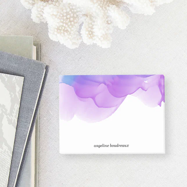 Violet Watercolor Personalized Post-it Notes | Zazzle
