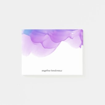 Violet Watercolor Personalized Post-it Notes | Zazzle