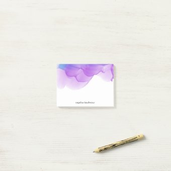 Violet Watercolor Personalized Post-it Notes | Zazzle