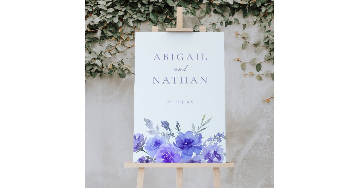 Violet Wedding Welcome Ceremony Reception Sign | Zazzle
