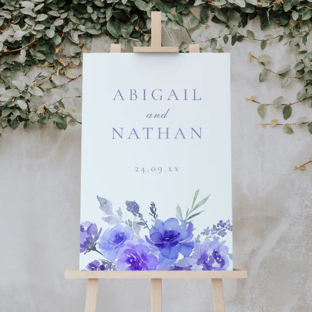 Violet Wedding Welcome Ceremony Reception Sign | Zazzle