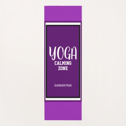 Violet White Yoga Calming Zone Yoga Mat | Zazzle