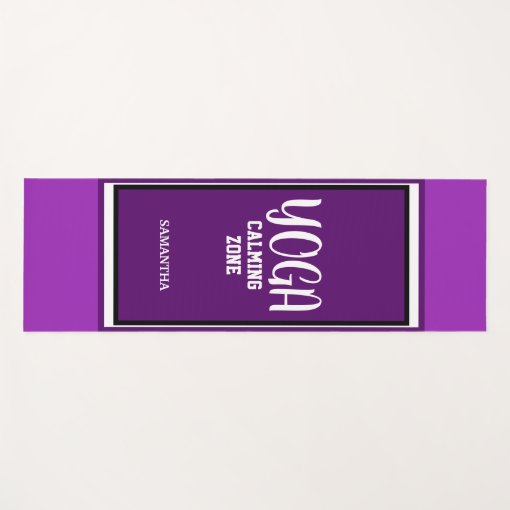 Violet White Yoga Calming Zone Yoga Mat | Zazzle