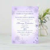 Violet Winter Snowflake Gems Wedding Invitation | Zazzle