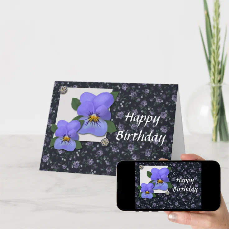 Violets Birthday Card (Large Print) | Zazzle