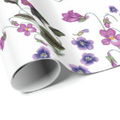 Violets Garlands Floral 30" x 6' Wrapping Paper | Zazzle