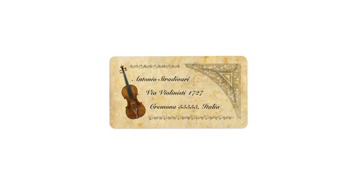 Violin Address Label | Zazzle