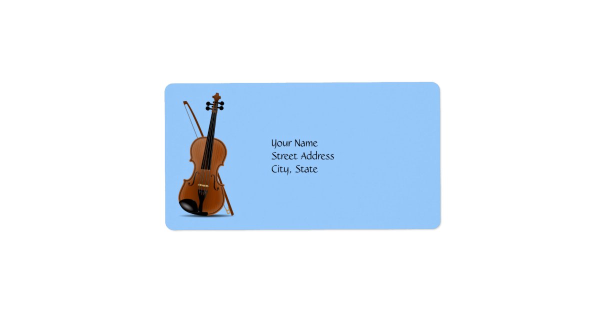 Violin and Bow Label | Zazzle