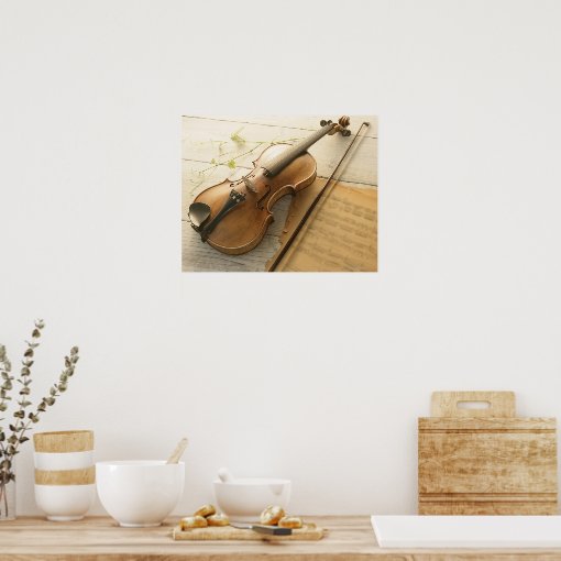 Violin and Sheet Music Poster | Zazzle