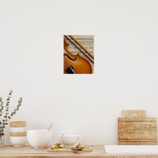 Violin and Sheet Music Poster | Zazzle