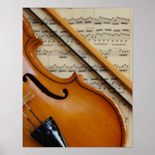 Violin and Sheet Music Poster | Zazzle