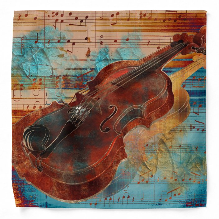 Violin Art Collage - mixed media Bandana | Zazzle.com