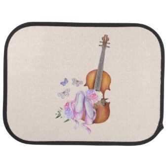Violin, Ballet Shoes, Flowers and Butterflies Car Floor Mat | Zazzle
