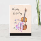 Happy Birthday Violin Girl Card | Zazzle.com