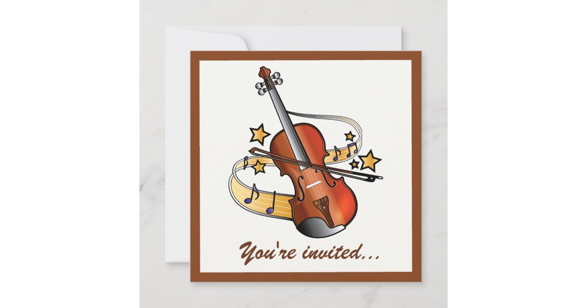 Violin Birthday Party Invitation | Zazzle