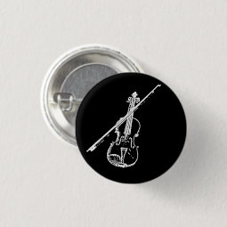 Violin Button - Distorted/Eroded - B/W | Zazzle